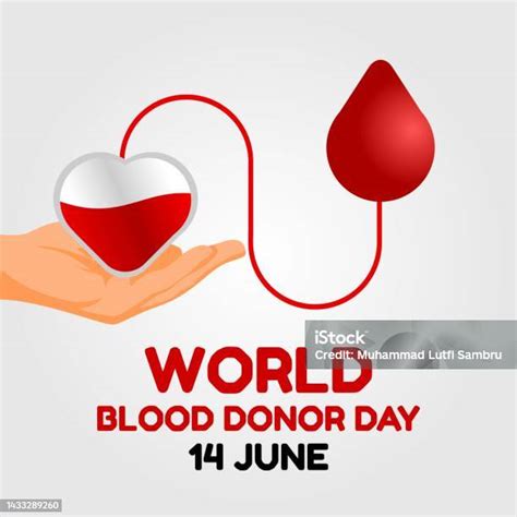 세계 혈액 기증자의 날 벡터 일러스트 레이 션 인사말 카드 포스터 및 배너에 적합합니다 6월에 대한 스톡 벡터 아트 및 기타