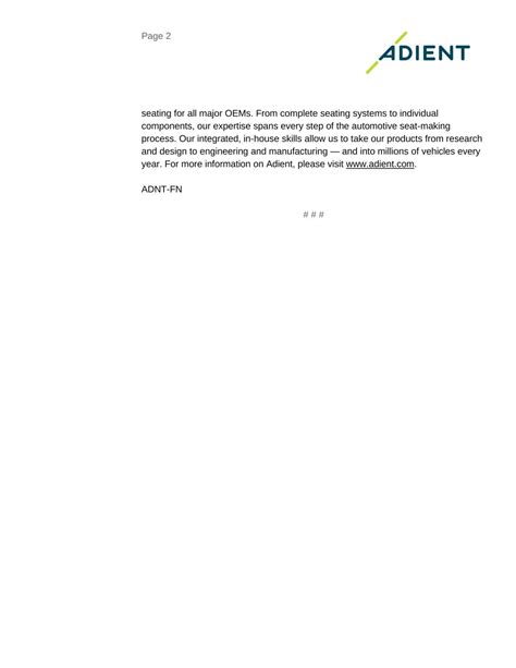 Adient Plc Contacts Media Mary Kay Dodero 1 7343866253 Marykay