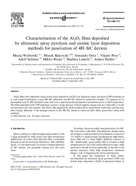 Pdf Characterisation Of The Al2o3 Films Deposited By Ultrasonic Spray