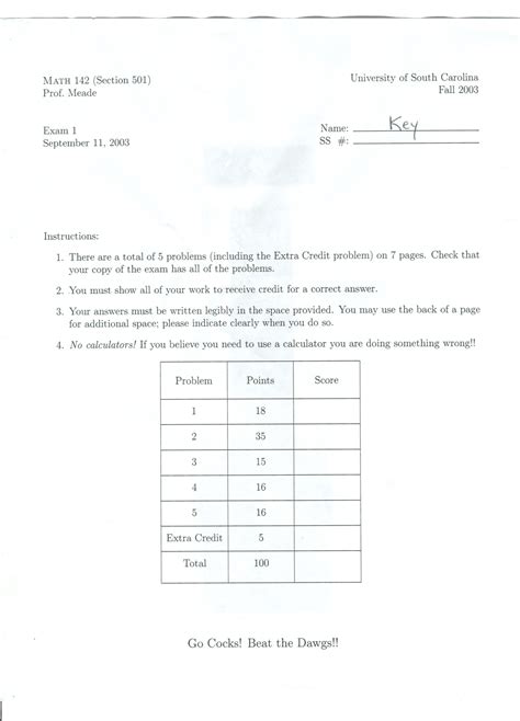 Resolution For Exam 1 Calculus Ii Math 142 Docsity