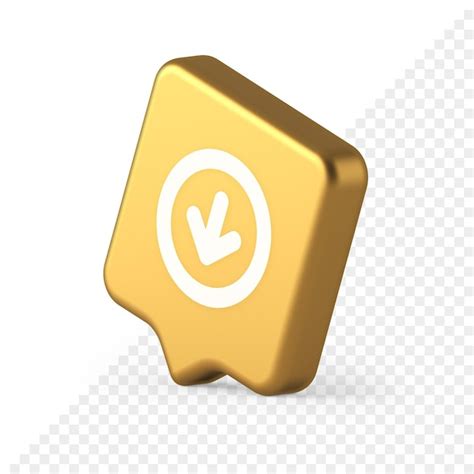 Premium PSD Down Arrow Circle Frame Button Web Interface Pointer