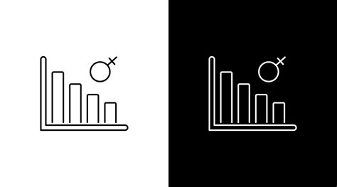 Female Population Down Statistic Infographic Data Analysis Outline Icon Design Chart Bar