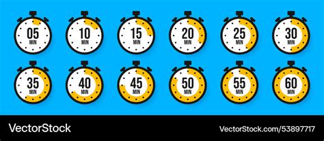 Stopwatch Icons Colorful Simple Chronometer Time Vector Image