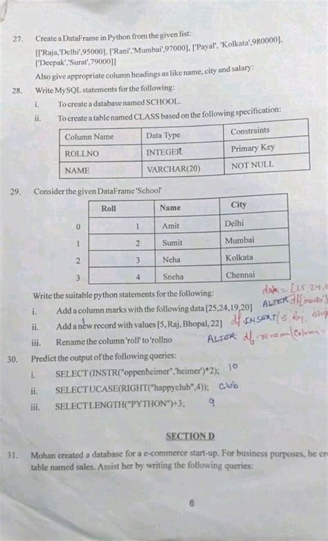 Create A Dataframe In Python From The Given List Raja Delhi95000