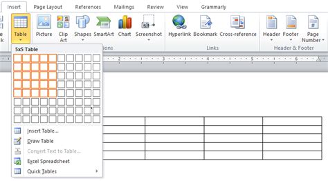 Insert Shapes Image And Table With Its Options