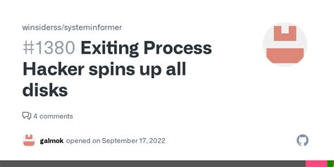 Exiting Process Hacker Spins Up All Disks · Issue 1380 · Winsiderss