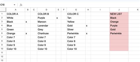 Create List From Separate Lists With Trigger Rsheets