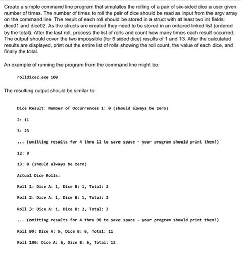 solved create a simple command line program that simulates