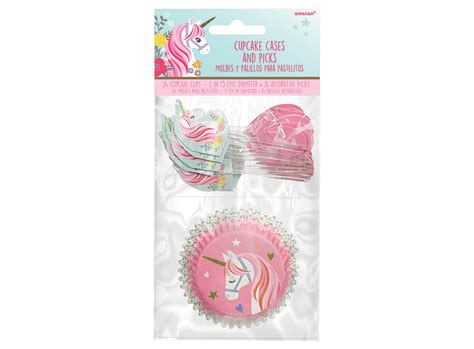 Amscan 48 Cake Cases And Picks Magical Unicorn