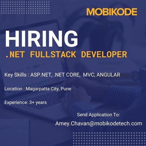 Mobikode Software On Linkedin Hiring Fullstackdeveloper Dotnet