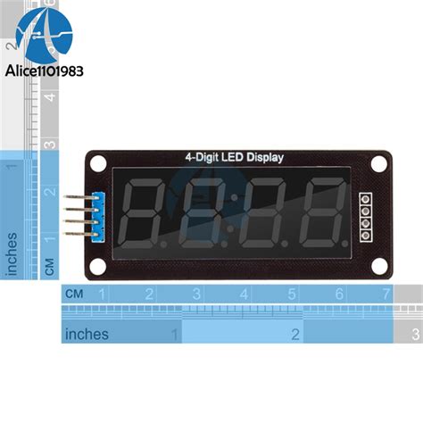 โมดูลแสดงค่าตัวเลข 4 หลัก จุดนาฬิกา 056 Tm1637 Driver สีน้ำเงิน ขาย Arduino อุปกรณ์ Arduino