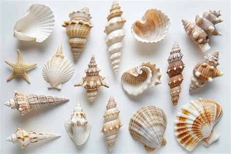 A Collection Of Seashells Of Various Shapes Stock Image Image Of Summer Ocean 319602599