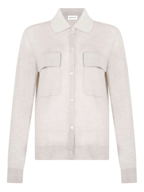 P A R O S H Buttoned Patch Pocket Cardigan Neutrals Farfetch Uk