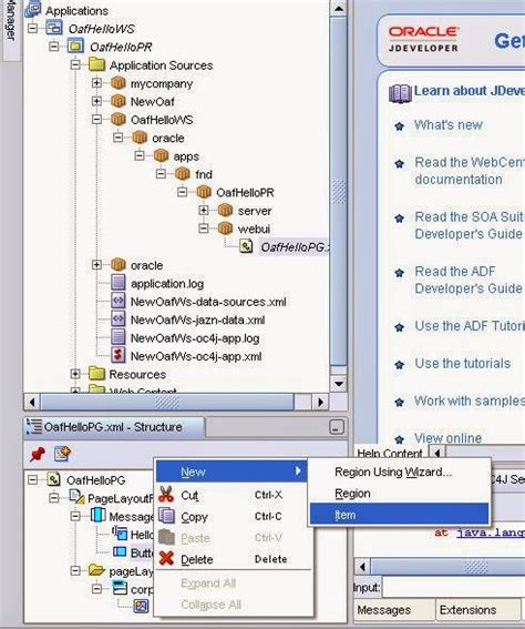 Oracle Tips Oaf Hello Page