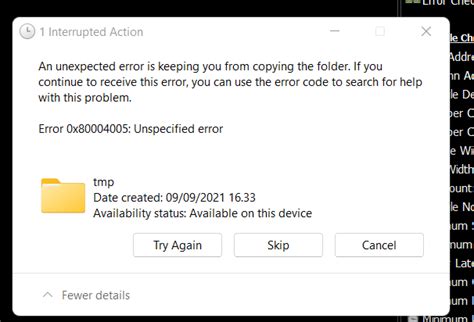 Files Created On Host Machine From Within Wsl2 Cause Error Code 0x80004005 When Attempting To