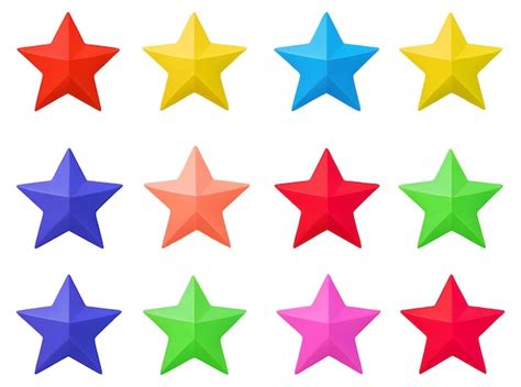 Premium Vector Full Color Star Icons