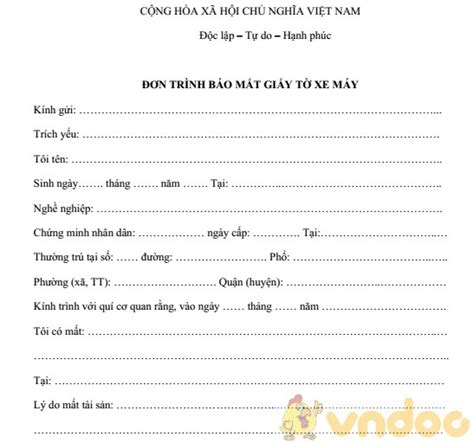 Mẫu Đơn Trình Báo Mất Giấy Tờ Xe Ô Tô Hướng Dẫn Và Quy Trình Trung