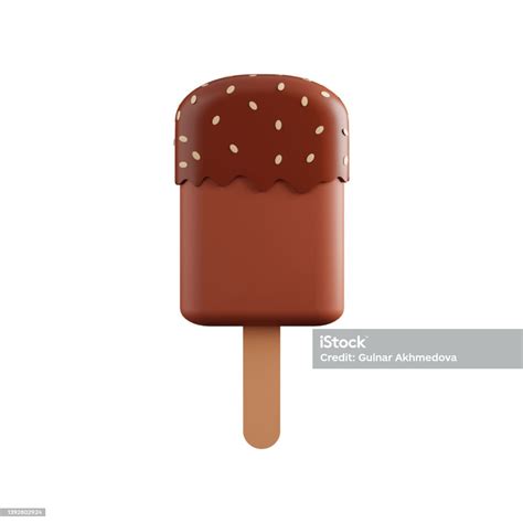 초콜릿 아이스크림 3d 일러스트 레이 션은 흰색에 고립되어 있습니다 아이스크림 일러스트 레이 션 3차원 형태에 대한 스톡 사진 및 기타 이미지 Istock