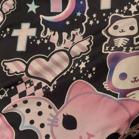 Magic Cats Unisex T Shirt Kawaii Pastel Goth Creepy Cute Melty