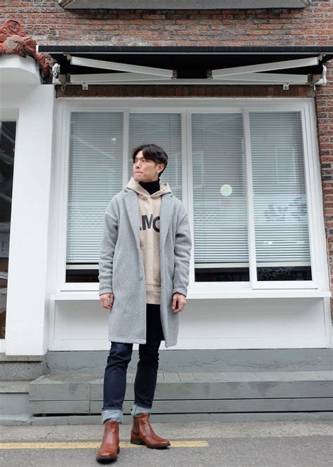 자라 오버사이즈 코트와 목폴라 후드티로 남자 롱코트 코디 네이버 블로그
