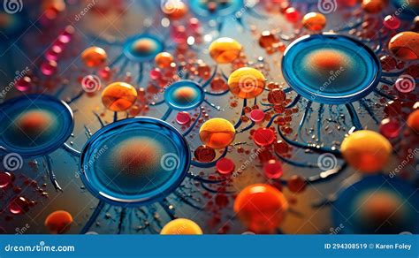 Cellular Structures Under Microscope Stock Illustration Illustration Of Concept Microbe