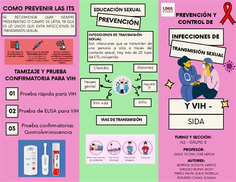 Triptico Infecciones De Transmisión Sexual Infecciones De TransmisiÓn