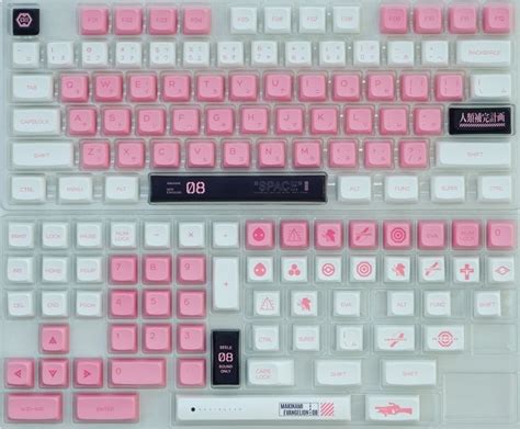 8號機真希波鍵帽 英文 日文字根 全套138鍵 Xda統一高度 Pbt熱昇華工藝 Rgb不透光 水口出廠已處理 適用市面多種配列機械鍵盤 Nerv Eva 08 Makinami Pbt