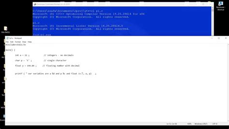 C Program Decimal Float Variable Youtube