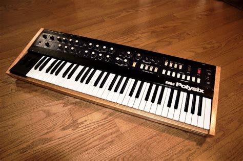 MATRIXSYNTH Korg PolySix Analog Synthesizer With KiwiSix Upgrade Oak Case SN 382297