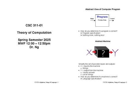 CSC Final Exam Notes Alphabets Strings And Languages Analysis CSC Theory Of