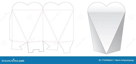 Heart Shaped T Box Cut Template Stock Vector Illustration Of Food