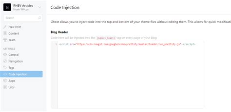RHEV How To Add Google Code Prettify To Your Ghost Blog