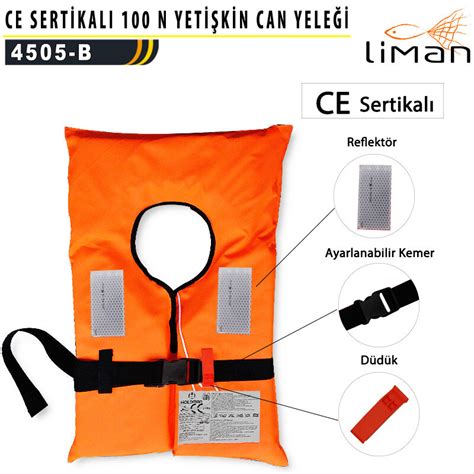 100 N Ce Sertifikalı Yetişkin Can Yeleği 54 76 Tl Kdv