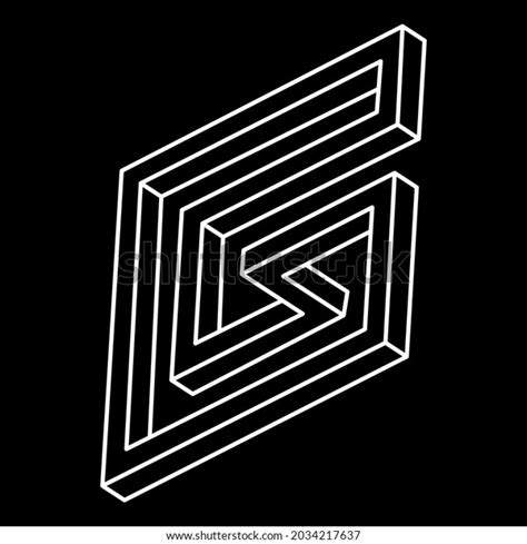 Optical Illusion Unreal Geometric Object Vector Stock Vector Royalty