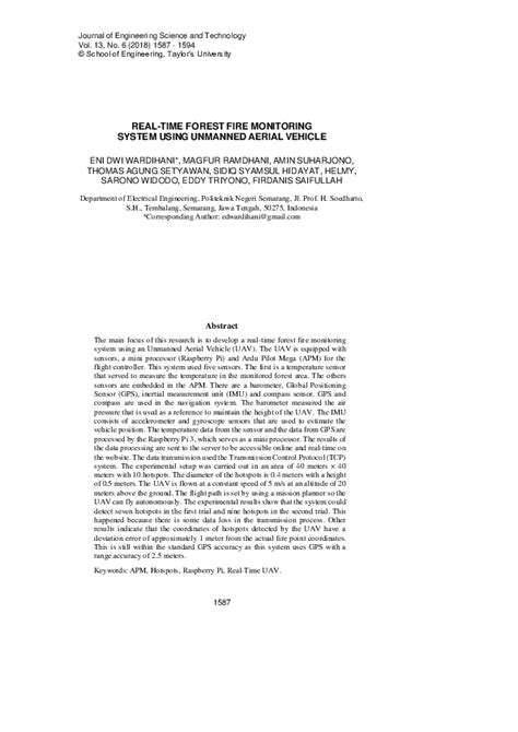Pdf Real Time Forest Fire Monitoring System Using Unmanned Aerial Vehicle