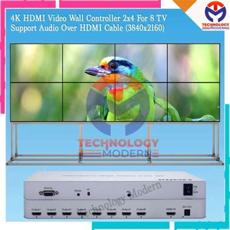 promo 4k hdmi video wall controller 2x4 4x2 for 8 tv led 1 tampilan