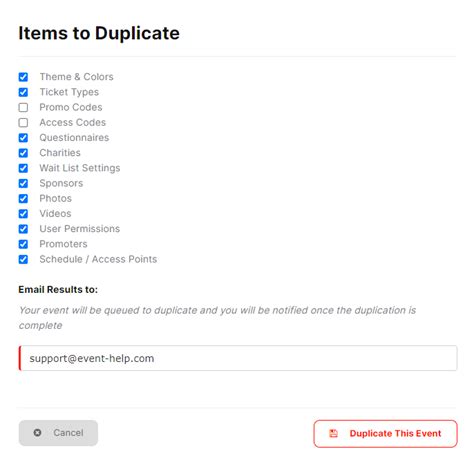 Duplicating An Event Event Help Knowledge Base