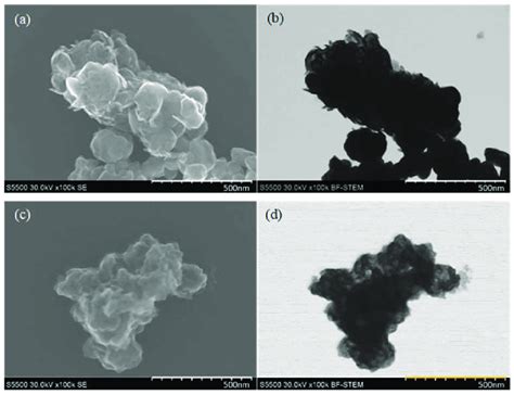 Sem Images In A Se Mode And B Bf Stem Mode Of Mos 2 Particles
