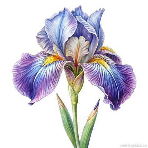 Цветок Ирис Картинка для детей ЗАГАДКА Я — травянистое растение С цветком сиреневого цвета Но пер