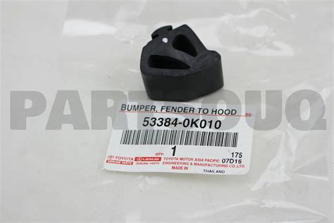 533840k010 Genuine Toyota Bumper Fender To Hood 53384 0k010 Hood