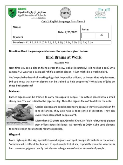 G5 Quiz 2 Term 3 Answer Key Pdf