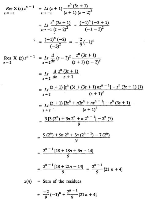 Inverse Z Transform Definition Solved Example Problems
