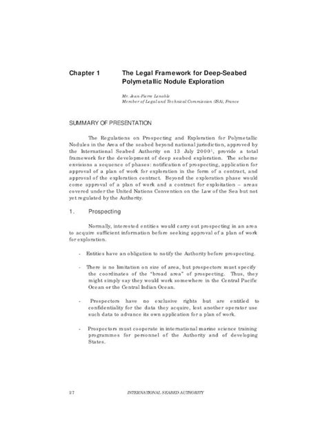 Pdf Chapter The Legal Framework For Deep Seabed Polymetallic