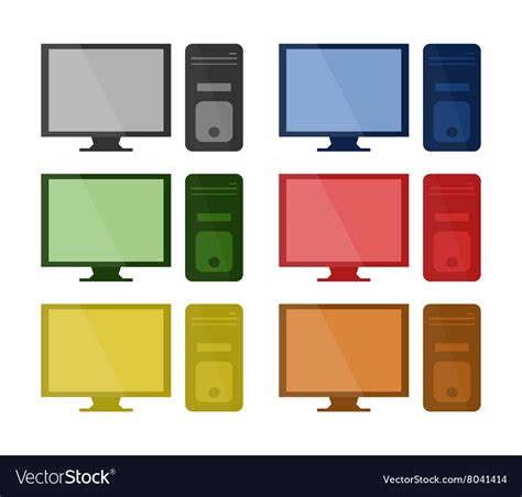 Set Of Computer Royalty Free Vector Image VectorStock