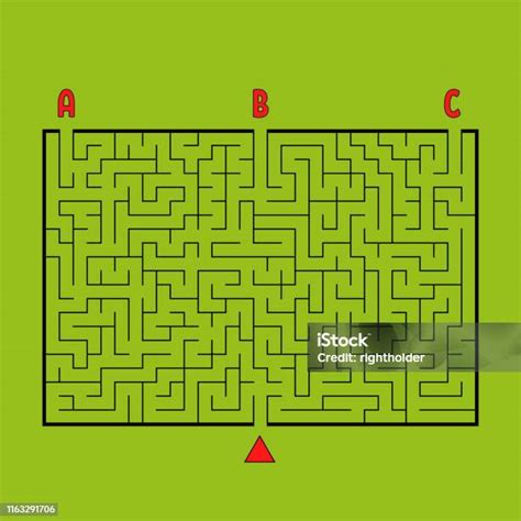 추상 직사각형 큰 미로 어린이와 성인을위한 게임 아이들을위한 퍼즐 올바른 방법을 찾으십시오 미로 수수께끼 플랫 벡터 그림입니다 0명에 대한 스톡 벡터 아트 및 기타 이미지
