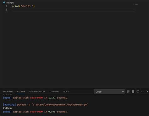 Python Vscode Does Not Output The Result To Output Stack Overflow