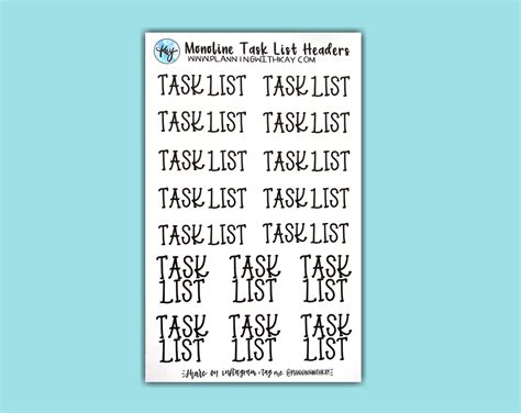digital download monoline task list headers planning with kay
