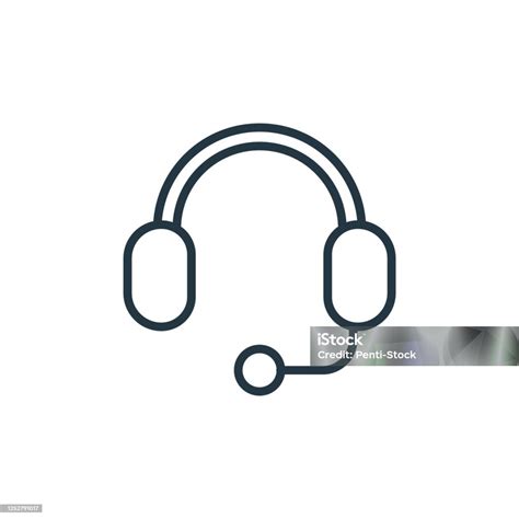 헤드셋 벡터 아이콘입니다 헤드셋 편집 가능한 스트로크 웹 및 모바일 앱 로고 인쇄 매체에 사용할 헤드셋 선형 기호입니다 얇은 선