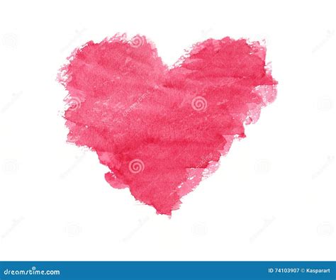 Grunge Pink Heart Watercolor Painting Stock Illustration Illustration