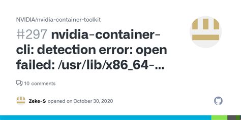 Nvidia Container Cli Detection Error Open Failed Usrlibx8664